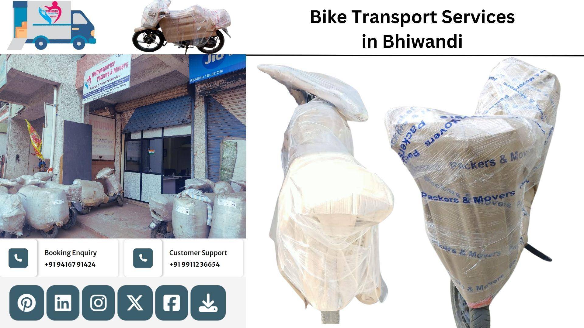 Two Wheeler Transport Services with Fair Rates in Bhiwandi