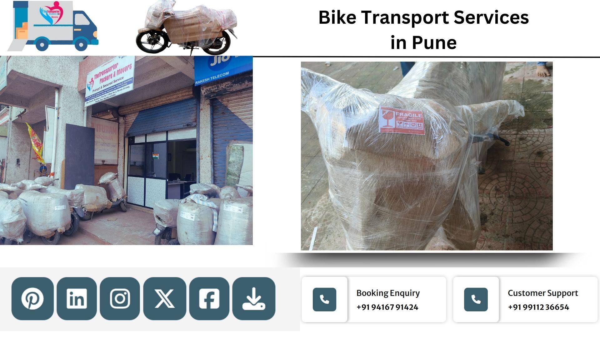 Full Bike Transport Price List and Shifting Rates in Pune