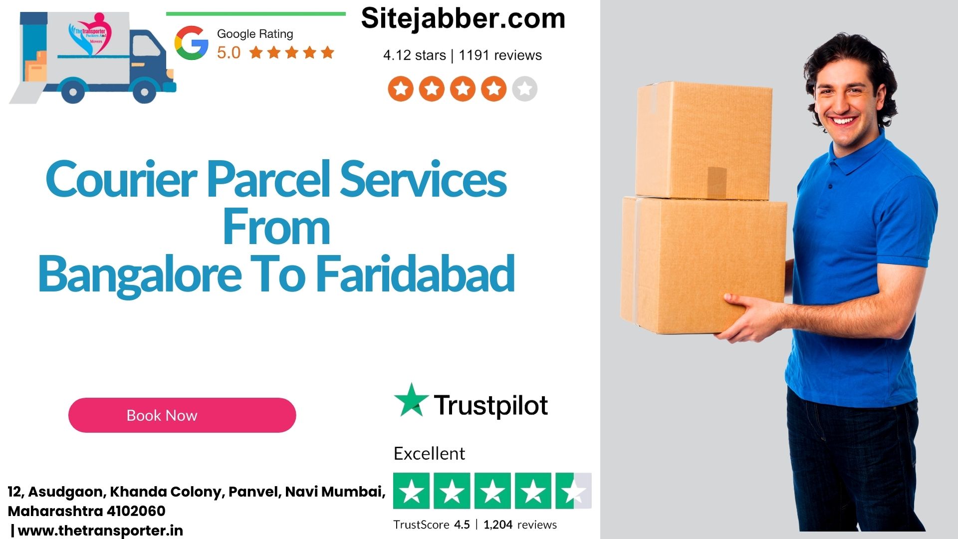 Parcel and Courier Services From Bangalore to Faridabad - TheTransporter