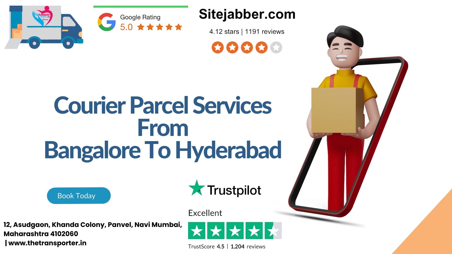 Courier Services From Bangalore to Hyderabad - TheTransporter