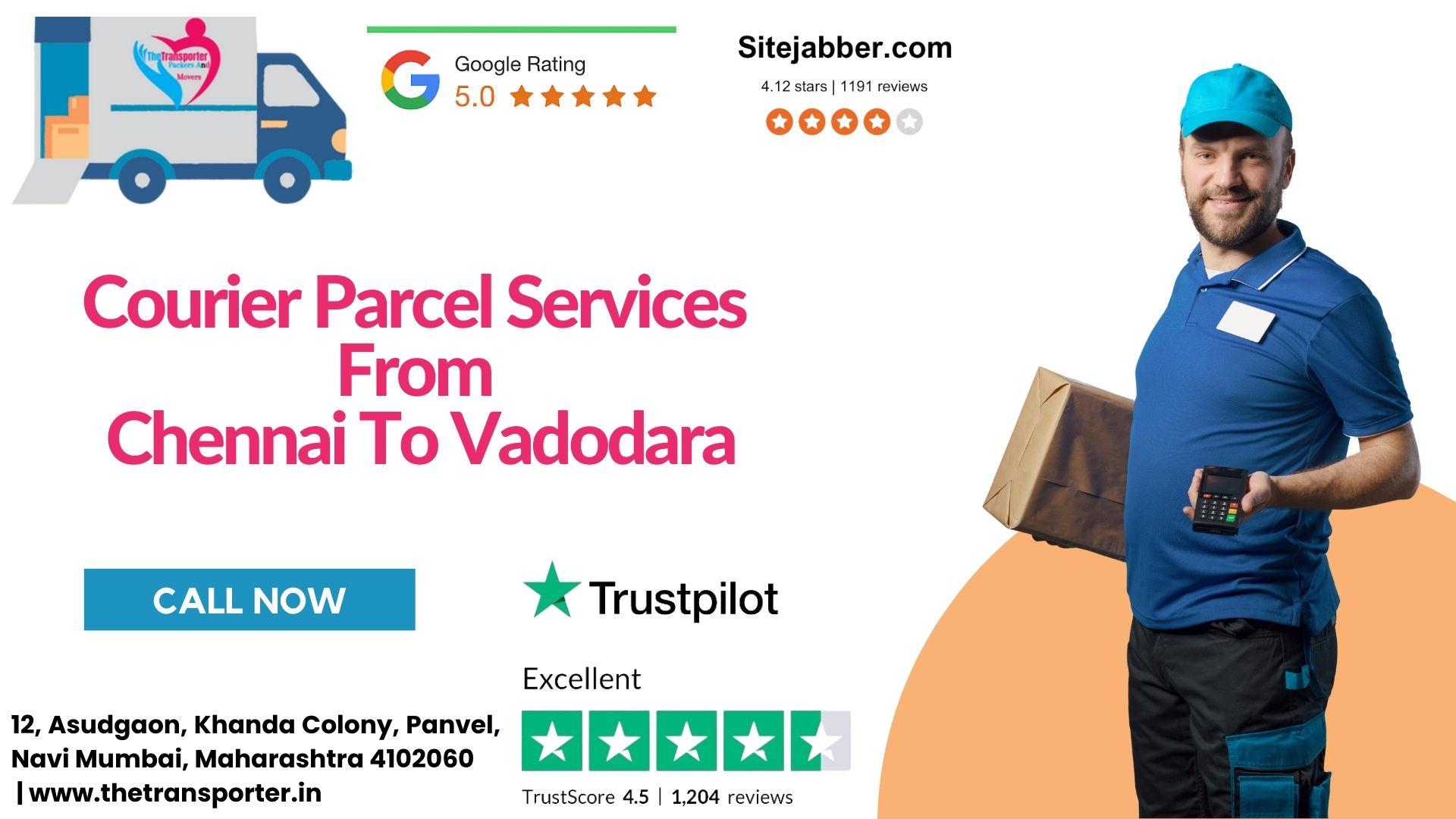 Parcel Cost and Courier Charges From Chennai to Vadodara - TheTransporter