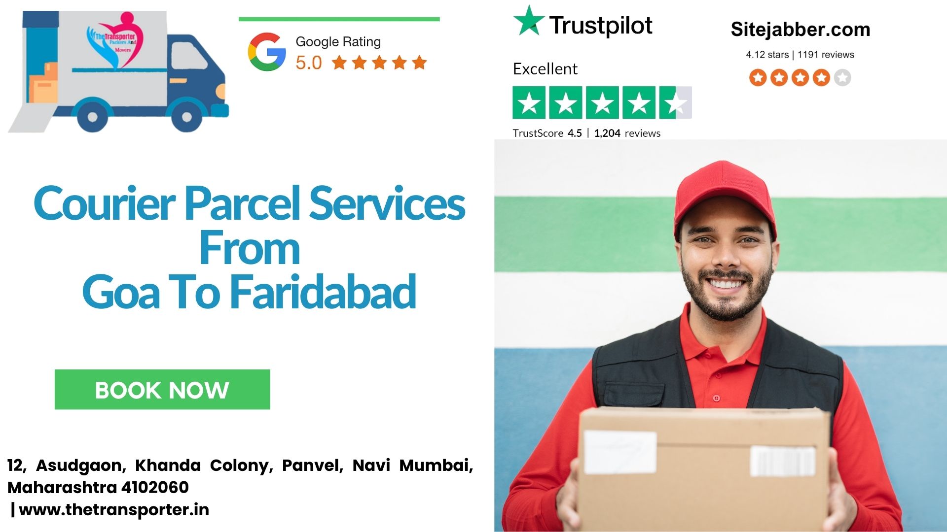 TheTransporter: Courier and Parcel Services From Goa to Faridabad