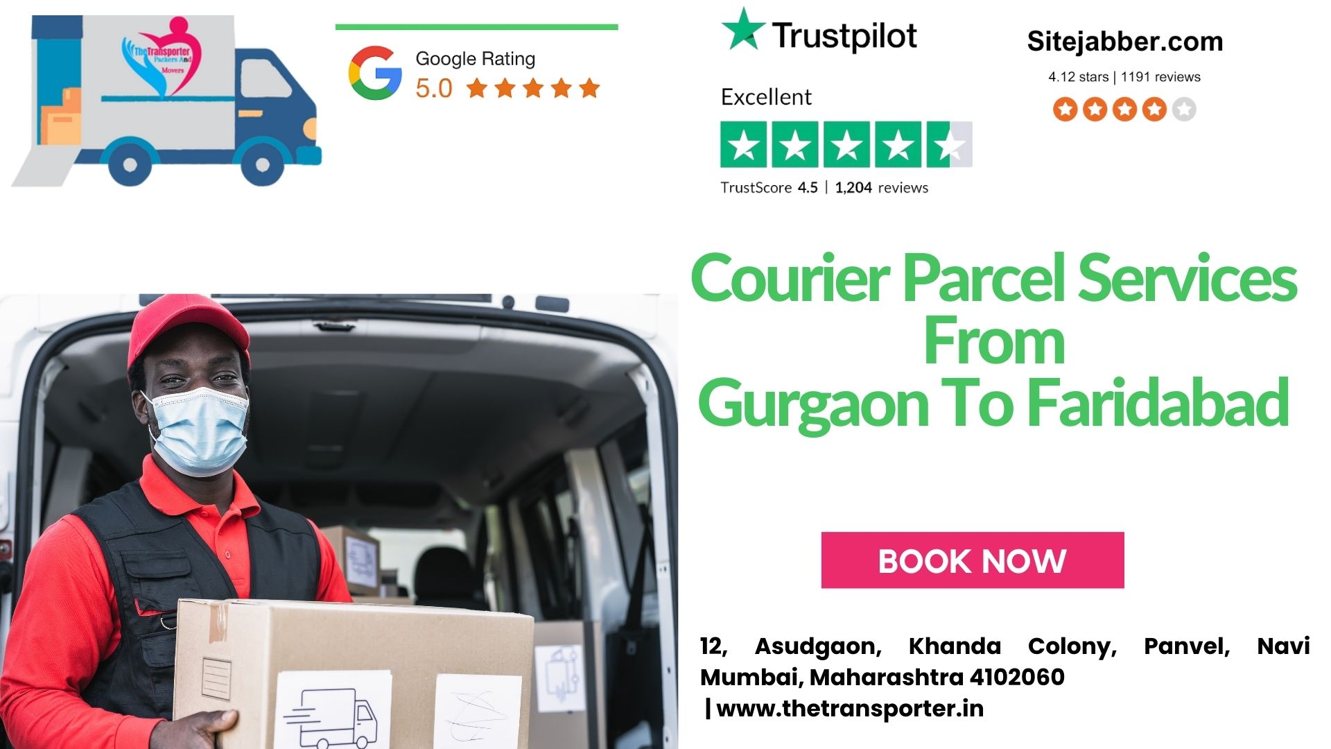 Courier and Parcel Cost From Gurgaon to Faridabad | TheTransporter