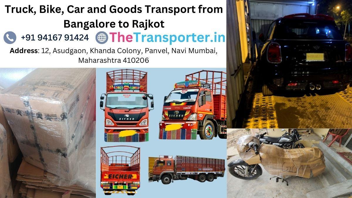 Affordable Goods Transport Services from Bangalore to Rajkot