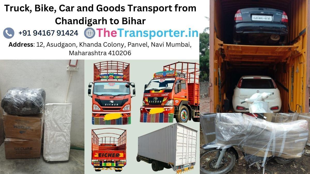 Transport Services from Chandigarh to Bihar - TheTransporter