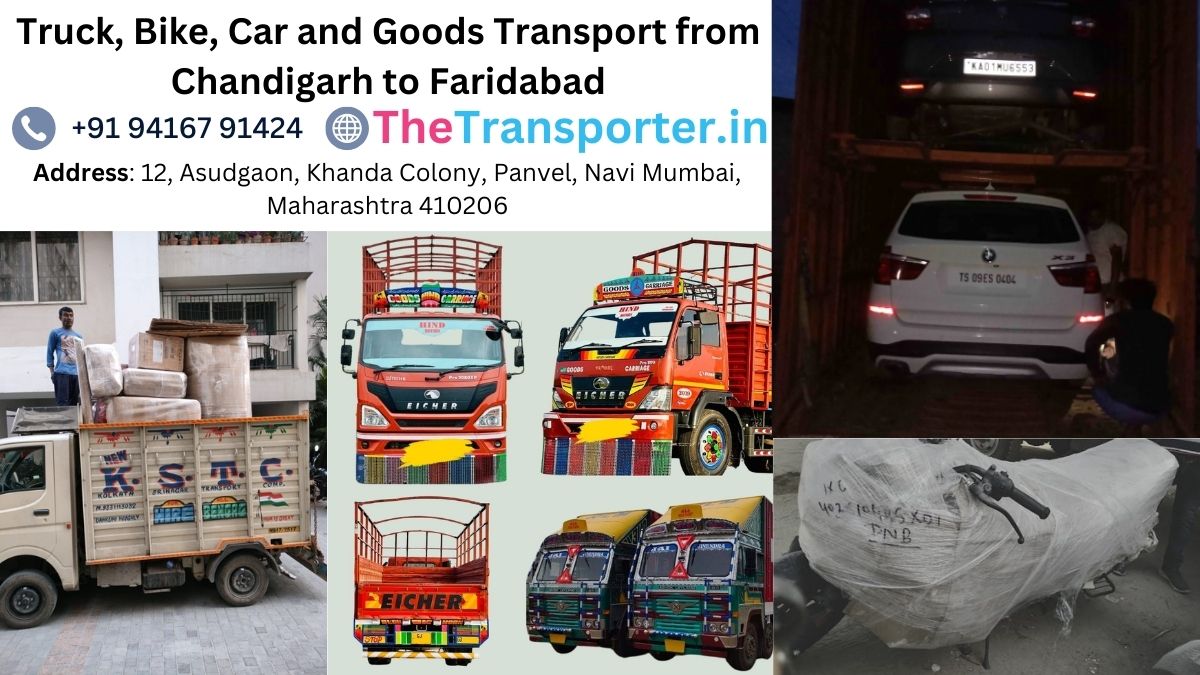 Chandigarh to Faridabad Goods Transport with Cost List