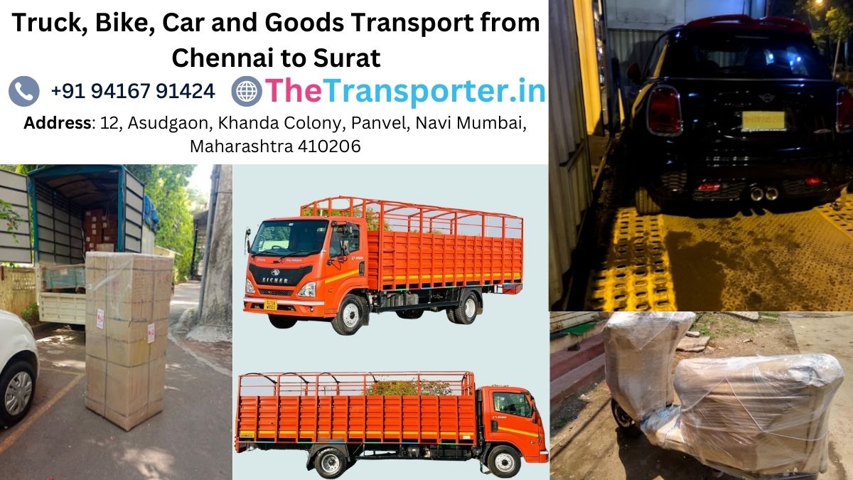Trusted Truck Transport Chennai to Surat for Goods and Vehicle