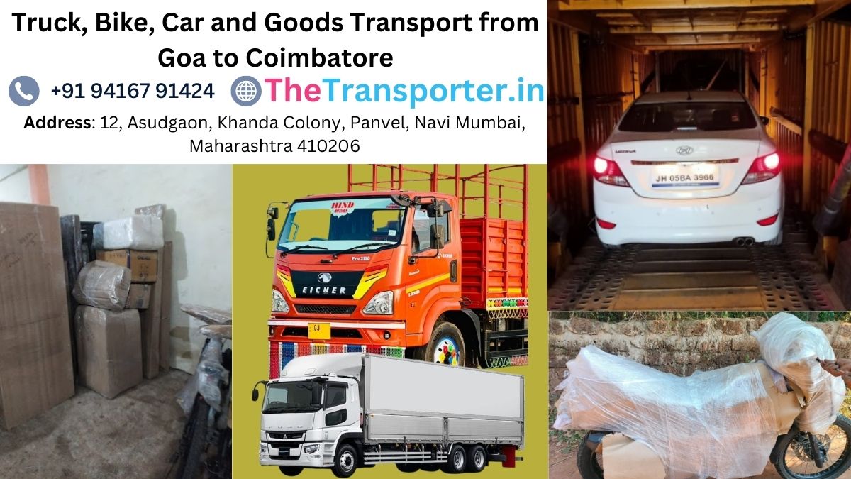 Goa to Coimbatore Reliable Truck for Goods and Vehicle Shifting