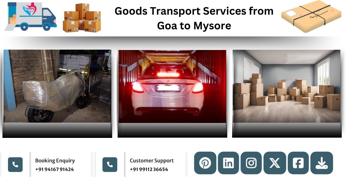 Daily truck hire for goods movement from Goa to Mysore