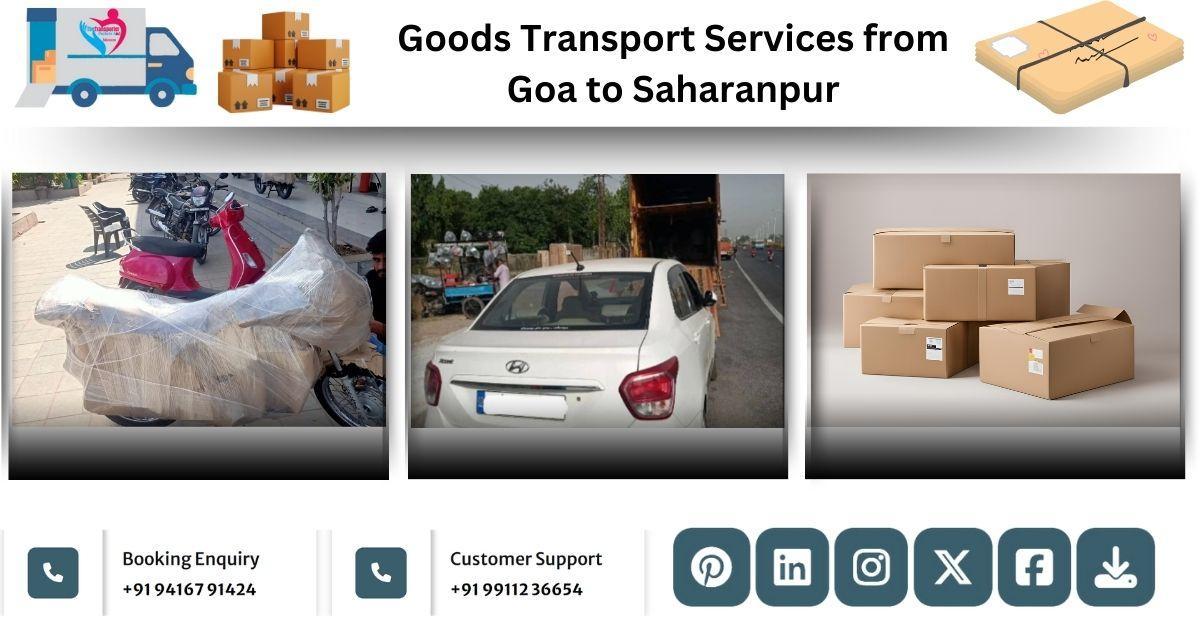 Vehicle Transport Charges from Goa to Saharanpur - TheTransporter