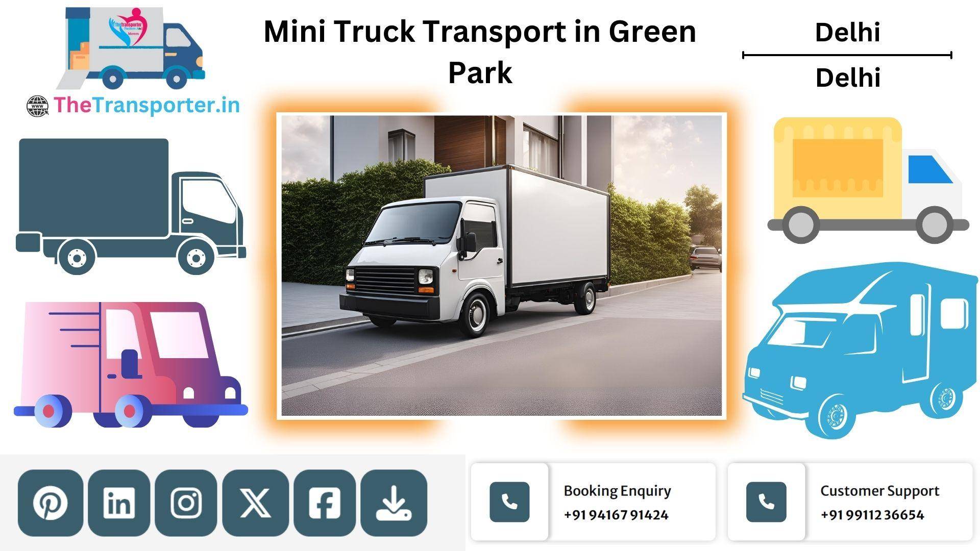 Book Mini Truck Near Me for Shifting in Green Park Delhi