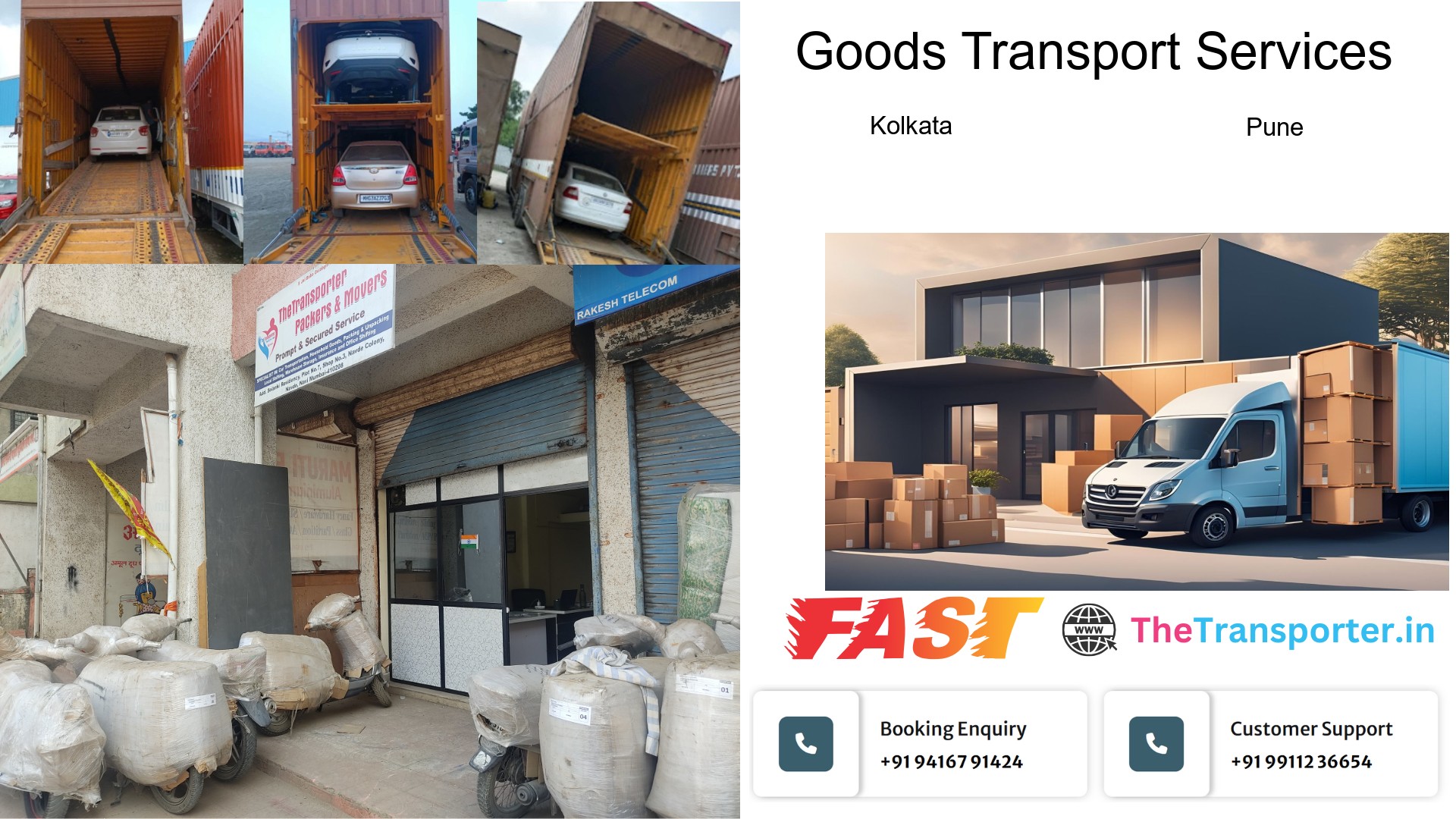 Car & Truck Transport Services from Kolkata to Pune - TheTransporter