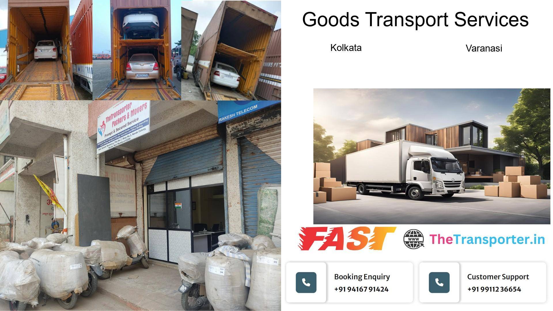 Goods & Car Transport Services from Kolkata to Varanasi