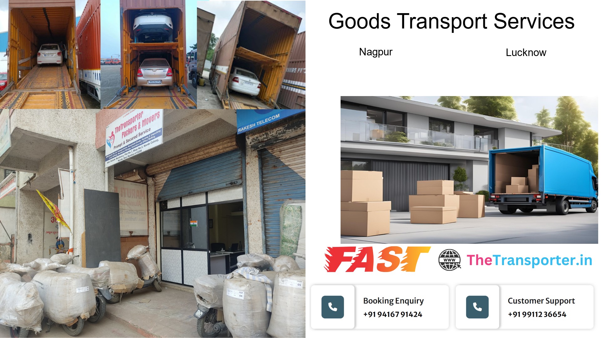 Bike and Luggage Transport Services from Nagpur to Lucknow - TheTransporter