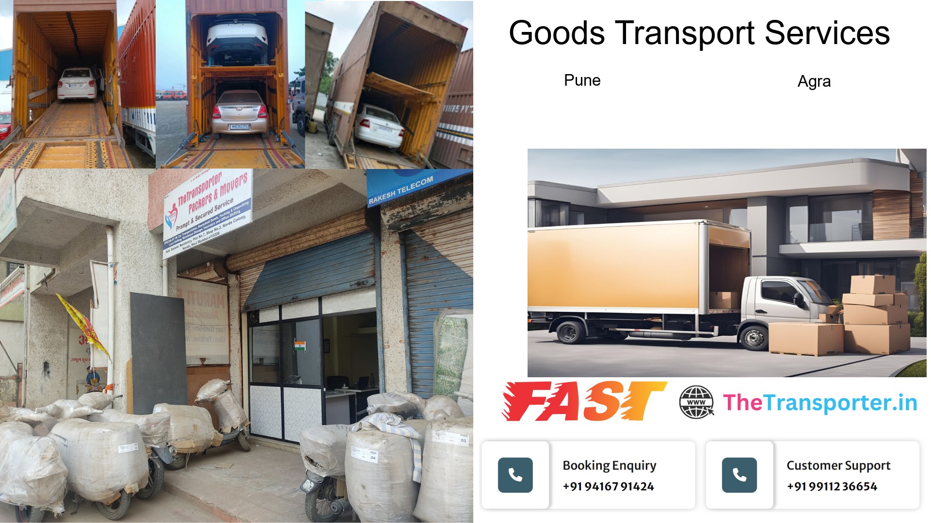 Bike and Luggage Transport from Pune to Agra | TheTransporter