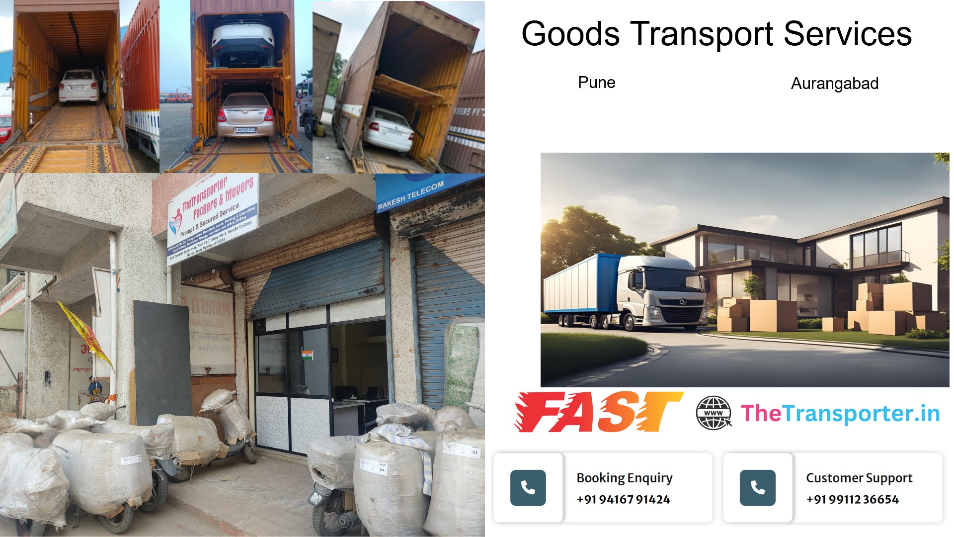 Luggage and Truck Transport Services from Pune to Aurangabad