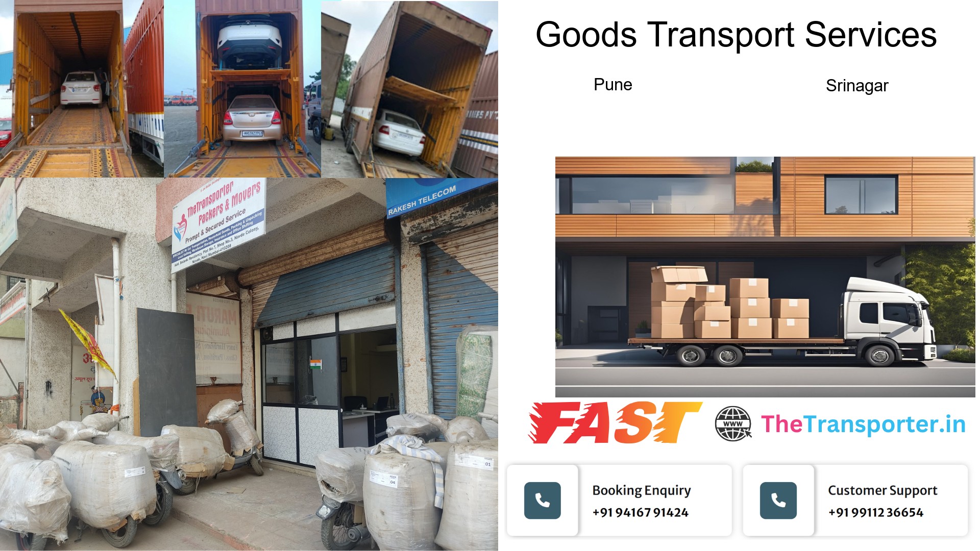 Truck and Bike Transport Services from Pune to Srinagar | TheTransporter