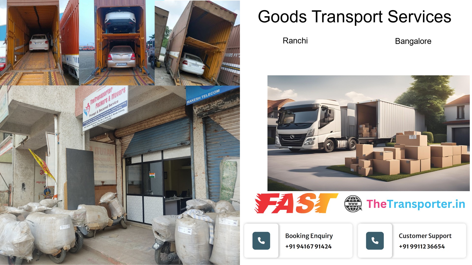 Transport Services from Ranchi to Bangalore