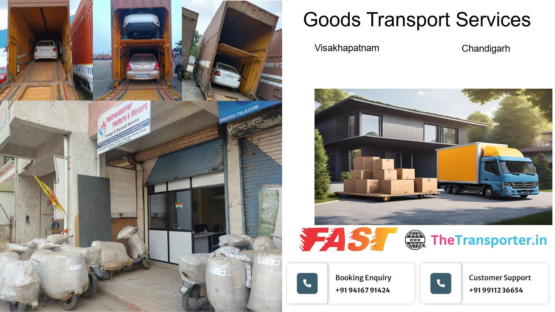 Luggage Transport from Visakhapatnam to Chandigarh Services